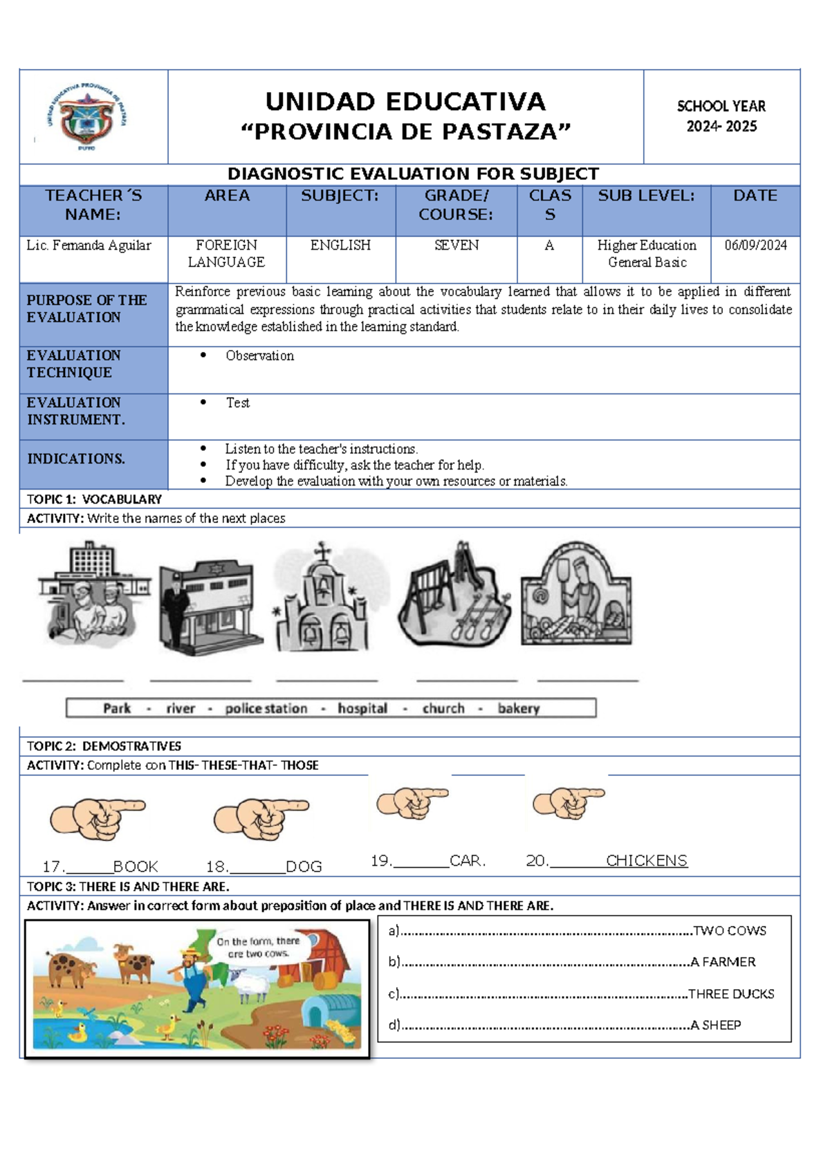 DIAGNOSTIC EVALUATION PLAN FOR FOREIGN LANGUAGE ENGLISH 2025 - Studocu