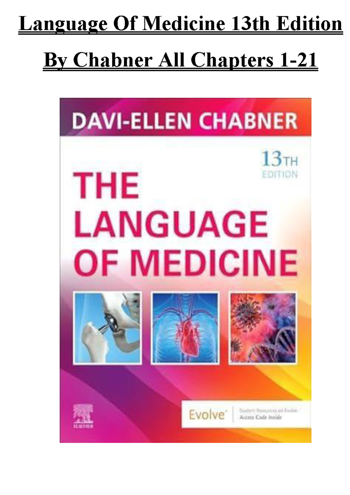 Test Bank for The Language of Medicine 13th Edition by Chabner All ...