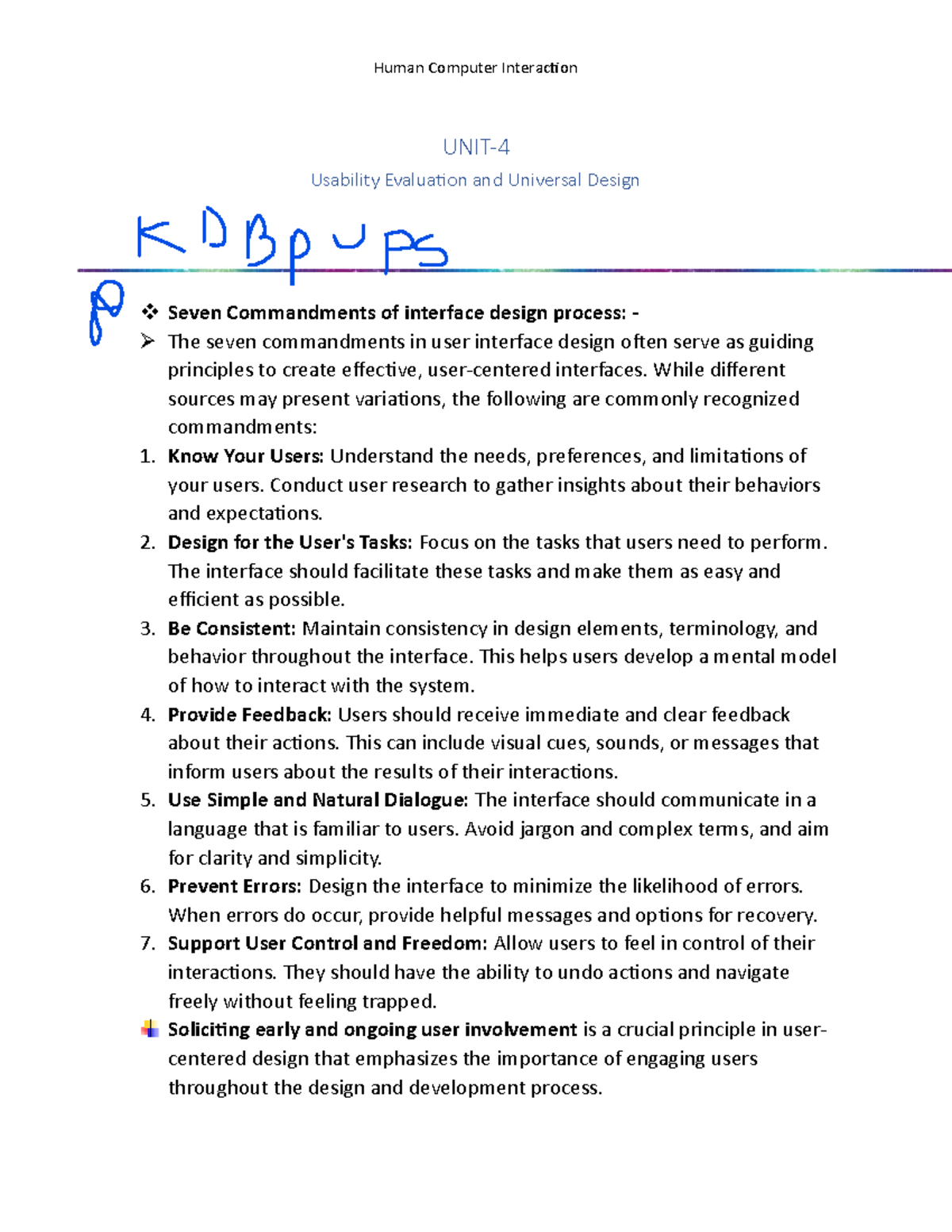 HCI 101: Usability Evaluation & Universal Design Principles - Studocu