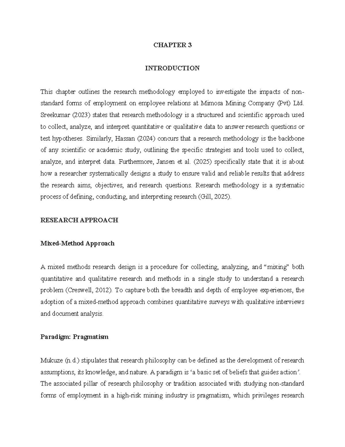 HRM 442 - Chapter 3: Research Methodology Overview - Studocu