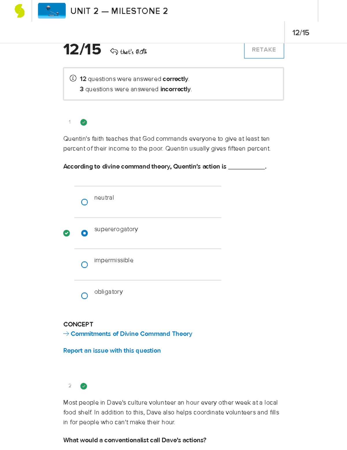 Unit 2 Milestone 2 Test - Study Guide on Ethical Theories - Studocu