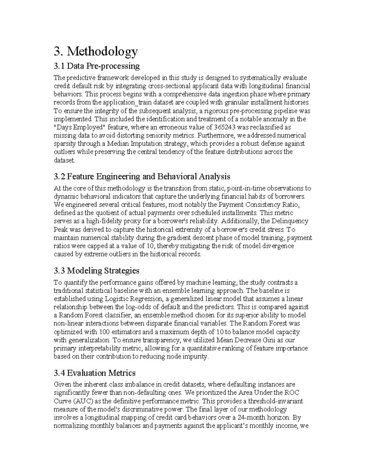 Methodology for Credit Default Risk Evaluation: LR vs RF Analysis - Studocu