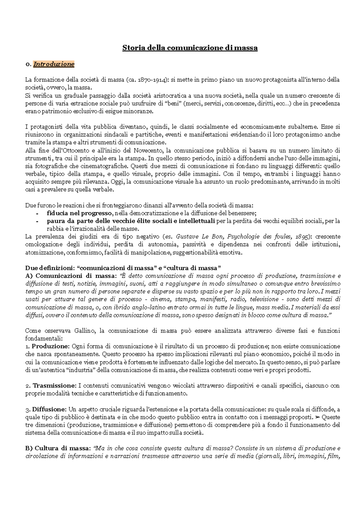 Storia della comunicazione di massa - Parte 1 (Sociologia dei media ...