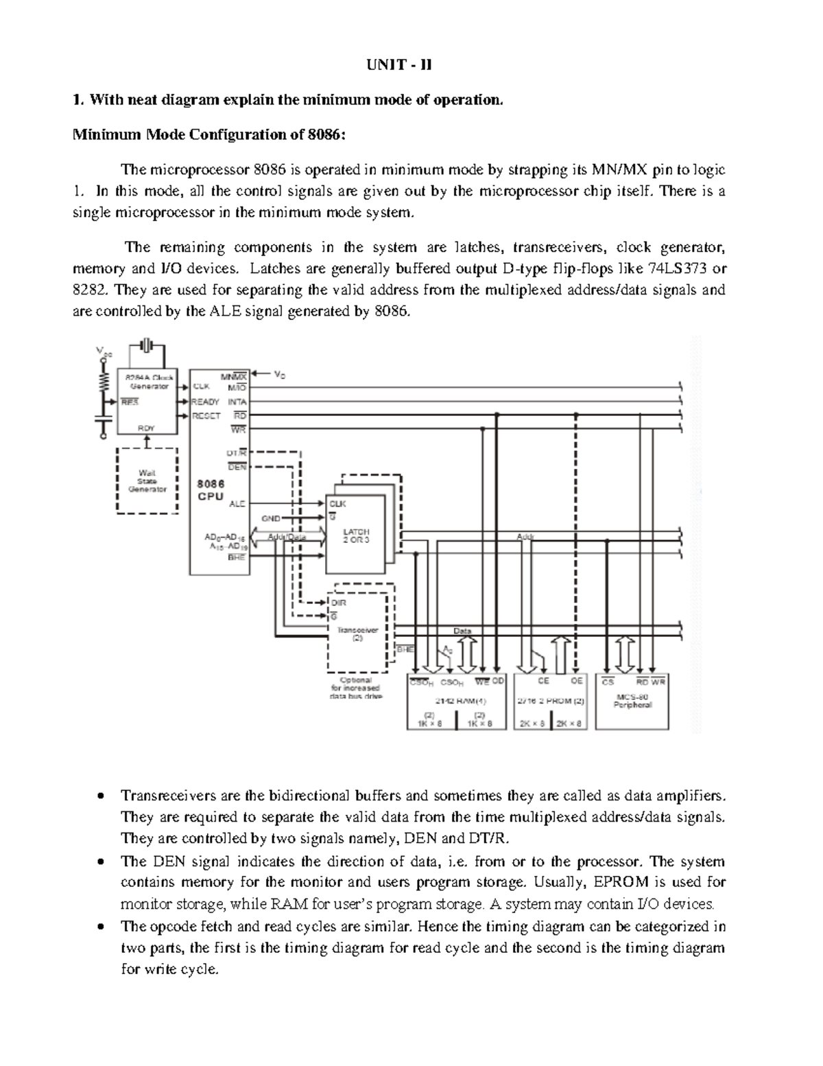 MPMC UNIT 2 - Minimum and Maximum Mode Configurations of 8086 Notes ...