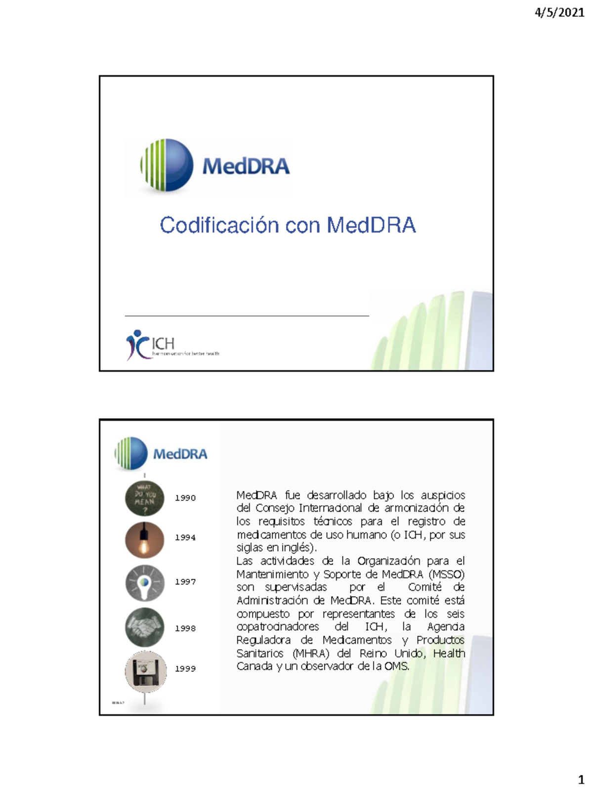 MedDRA 1990-1998: Fundamentos de Codificación y Aplicaciones - Studocu