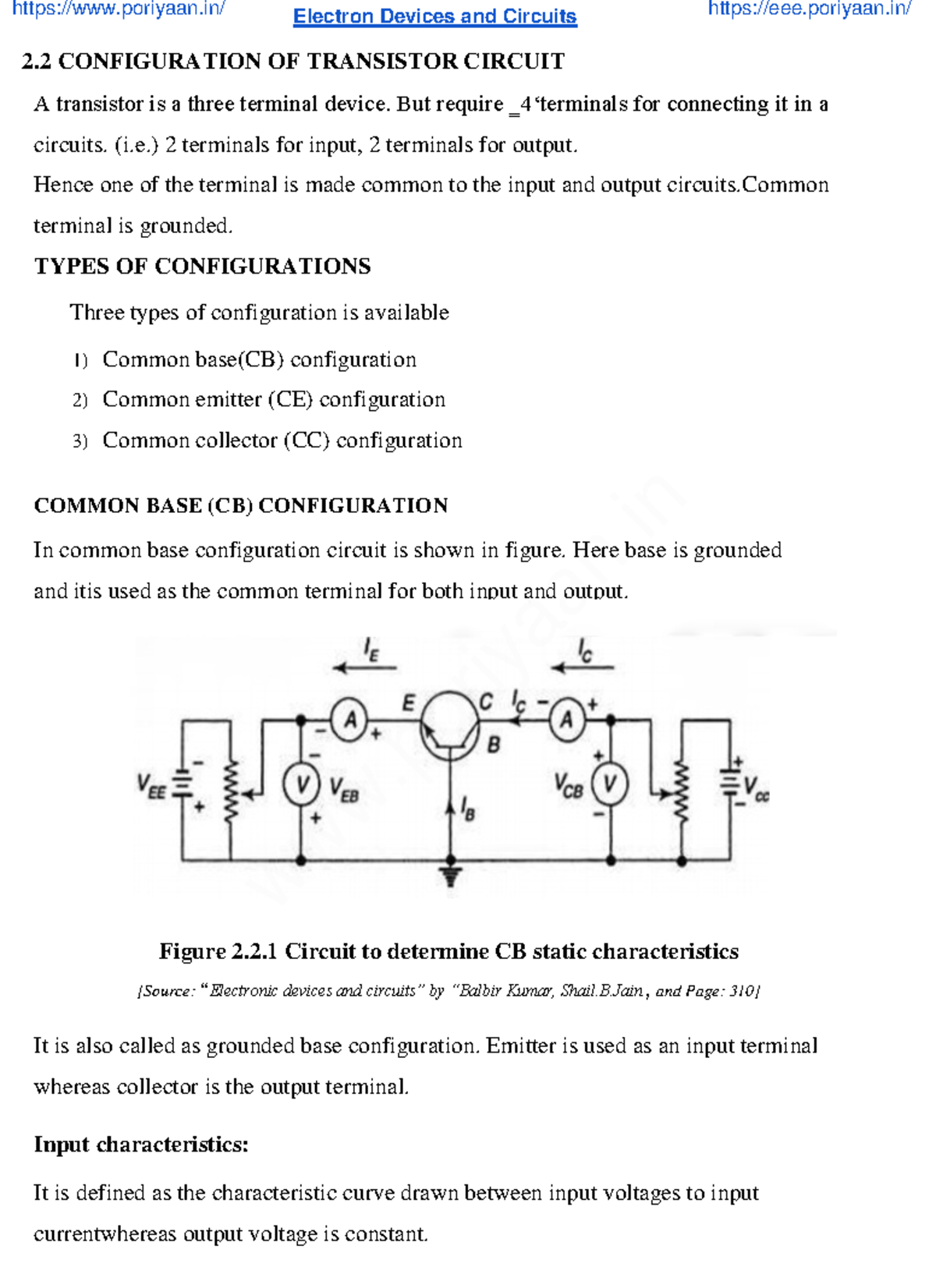 Electron Devices and Circuits 2.2: Transistor Circuit Configurations ...