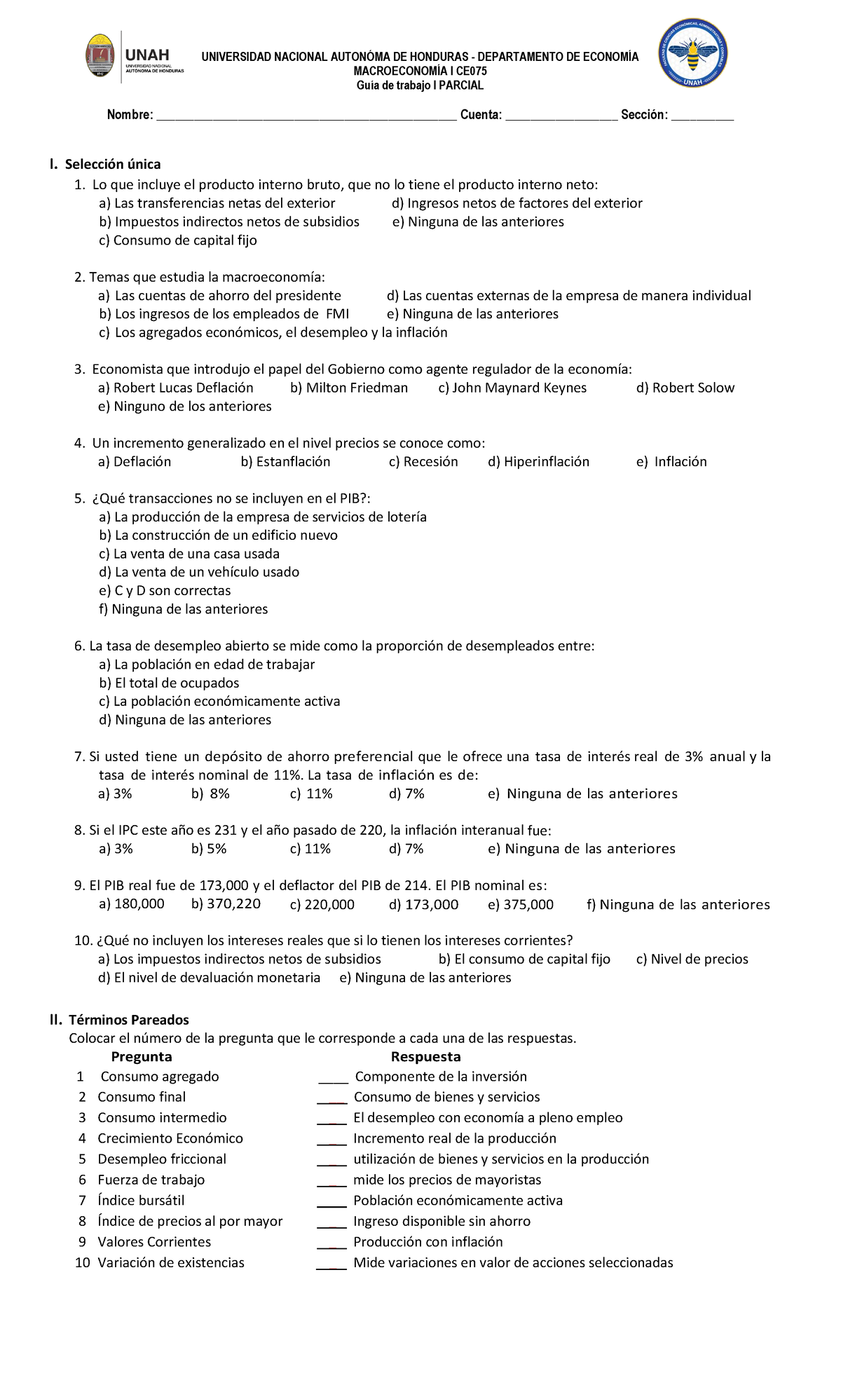 Guía IP- Macro (tipo 2) - bbbbb - UNIVERSIDAD NACIONAL AUTONÓMA DE HONDURAS - DEPARTAMENTO DE ...