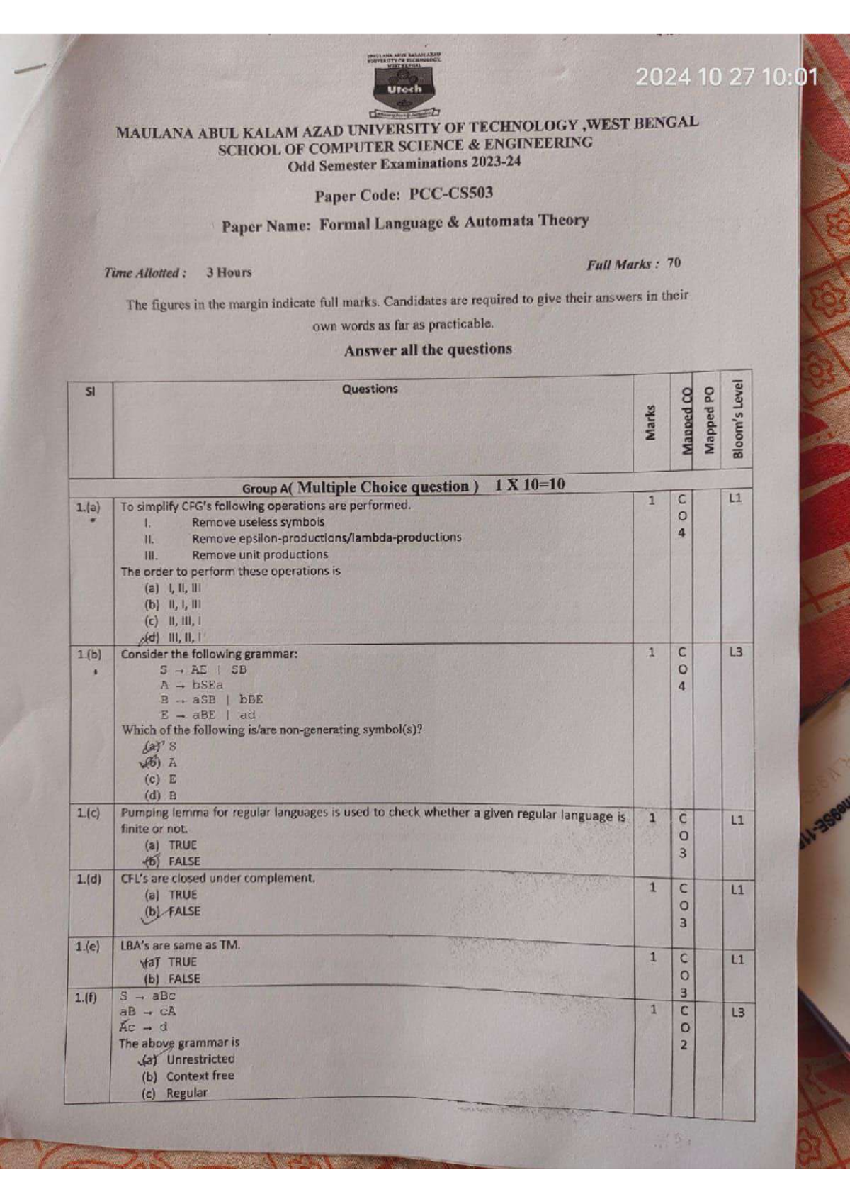 5th Sem PYQ - Previous Year Questions for All Subjects 2023-24 - Studocu