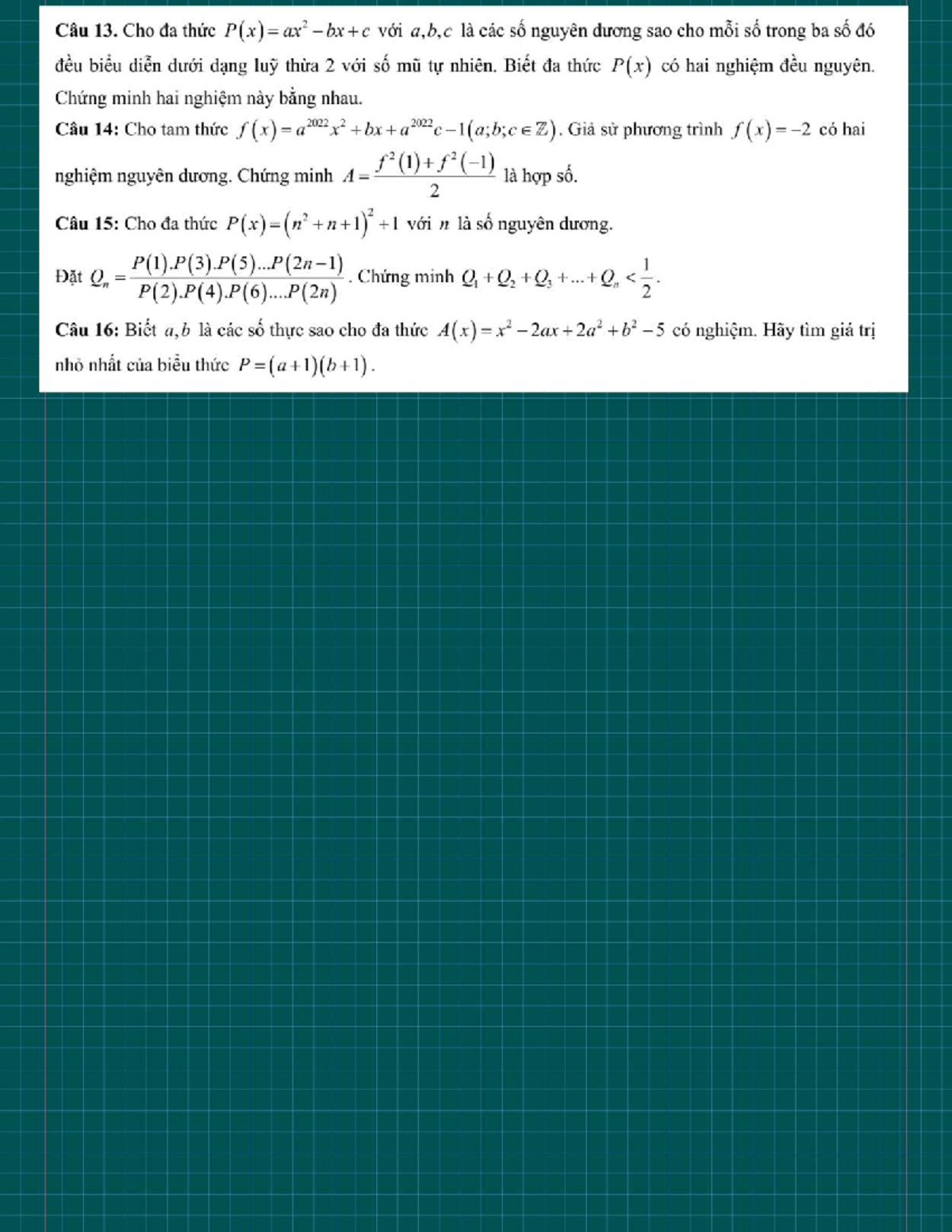 Giải bài tập Đại số - Câu hỏi 13 đến 16 (MATH 08) - Studocu