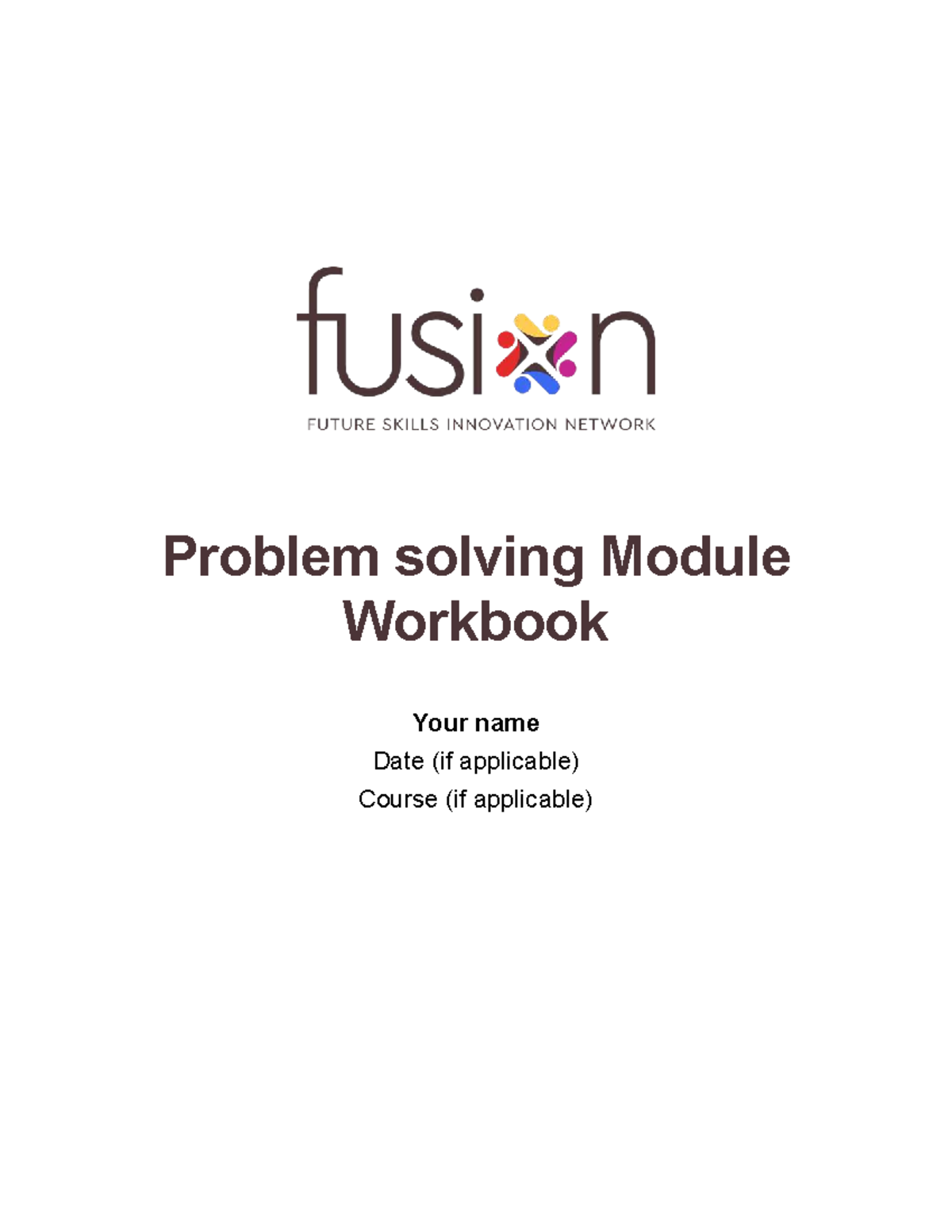 FUSION Problem Solving Module Workbook (v2024) - Studocu
