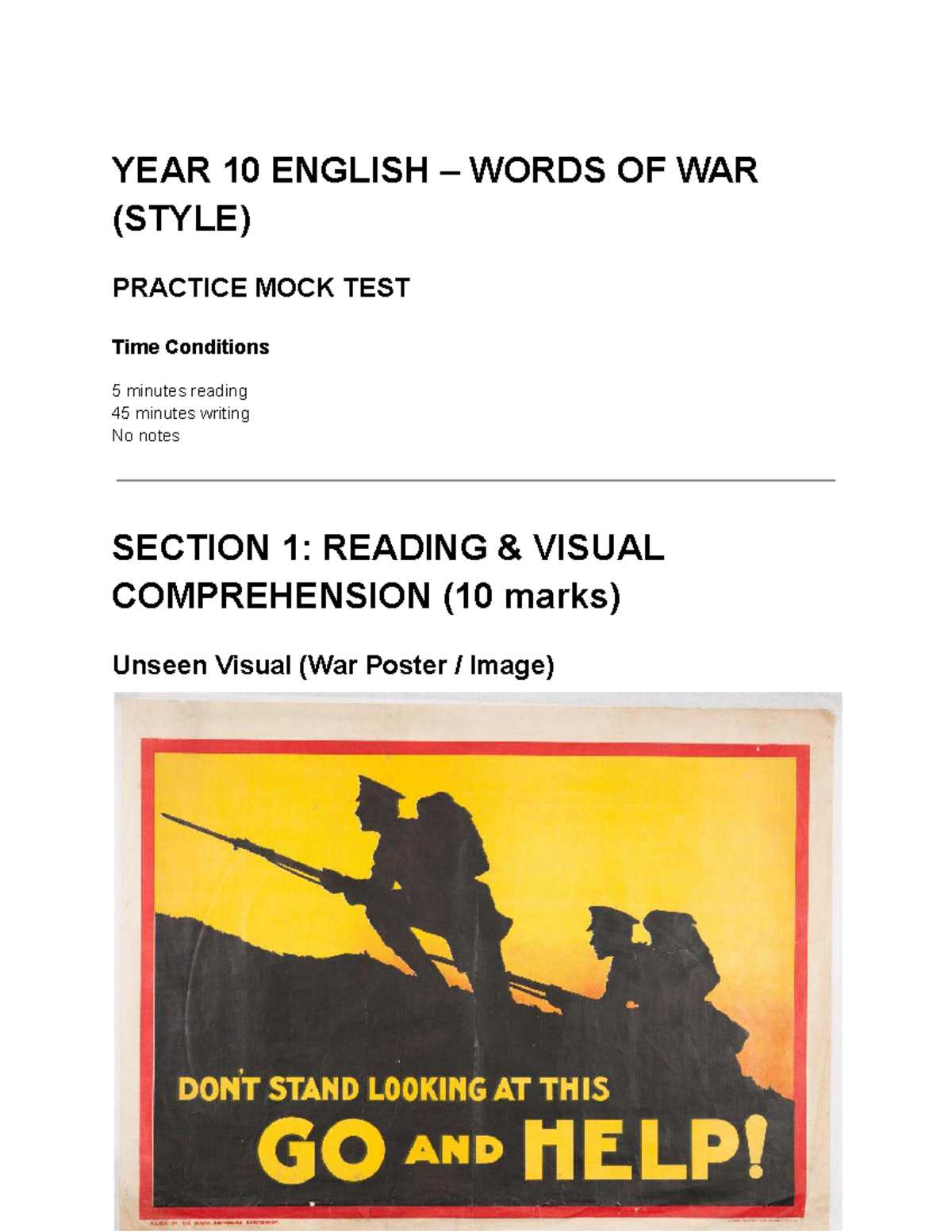 War Poetry Practice Paper: Analyzing Rupert Brooke's Work - Studocu