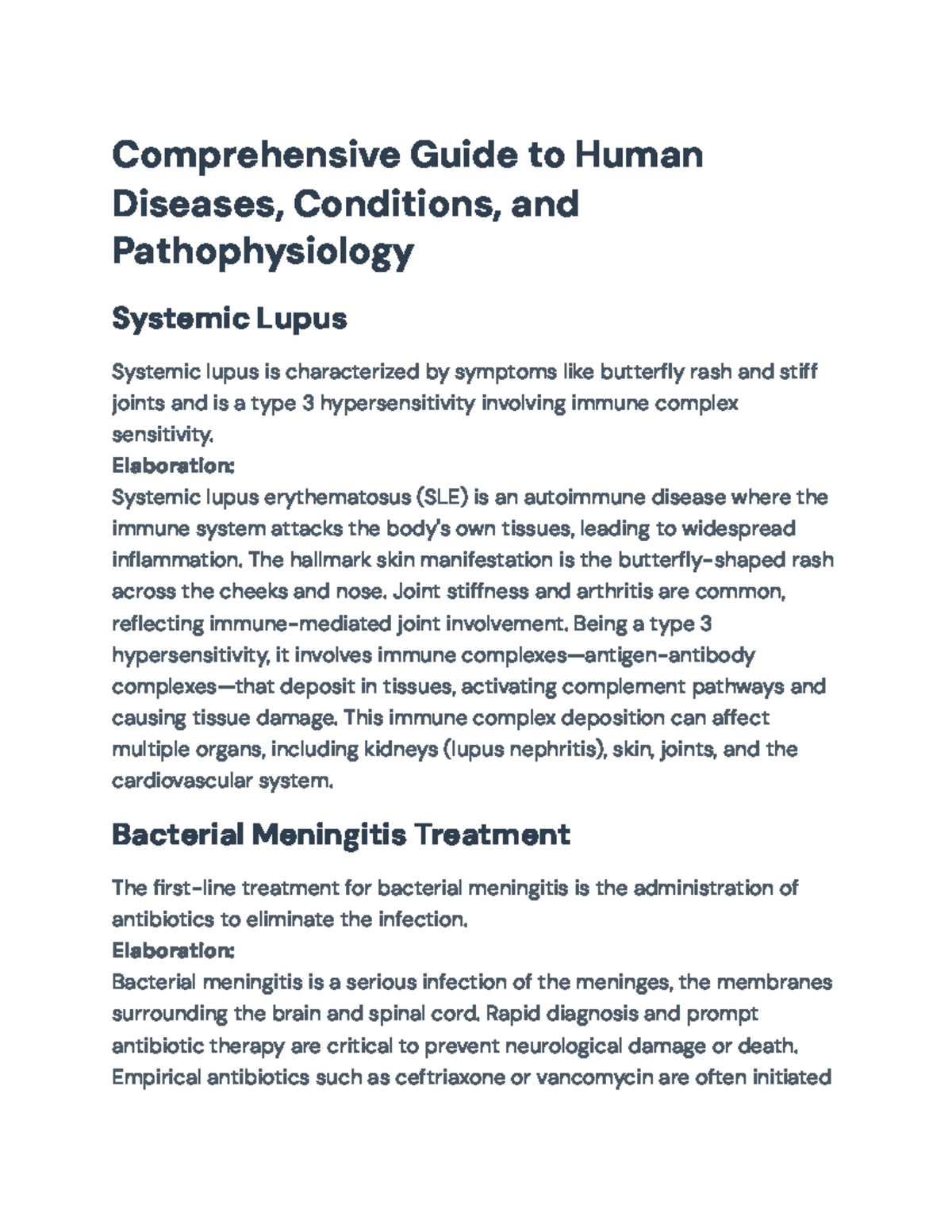 Comprehensive Guide to Human Diseases (MED 101): Pathophysiology ...