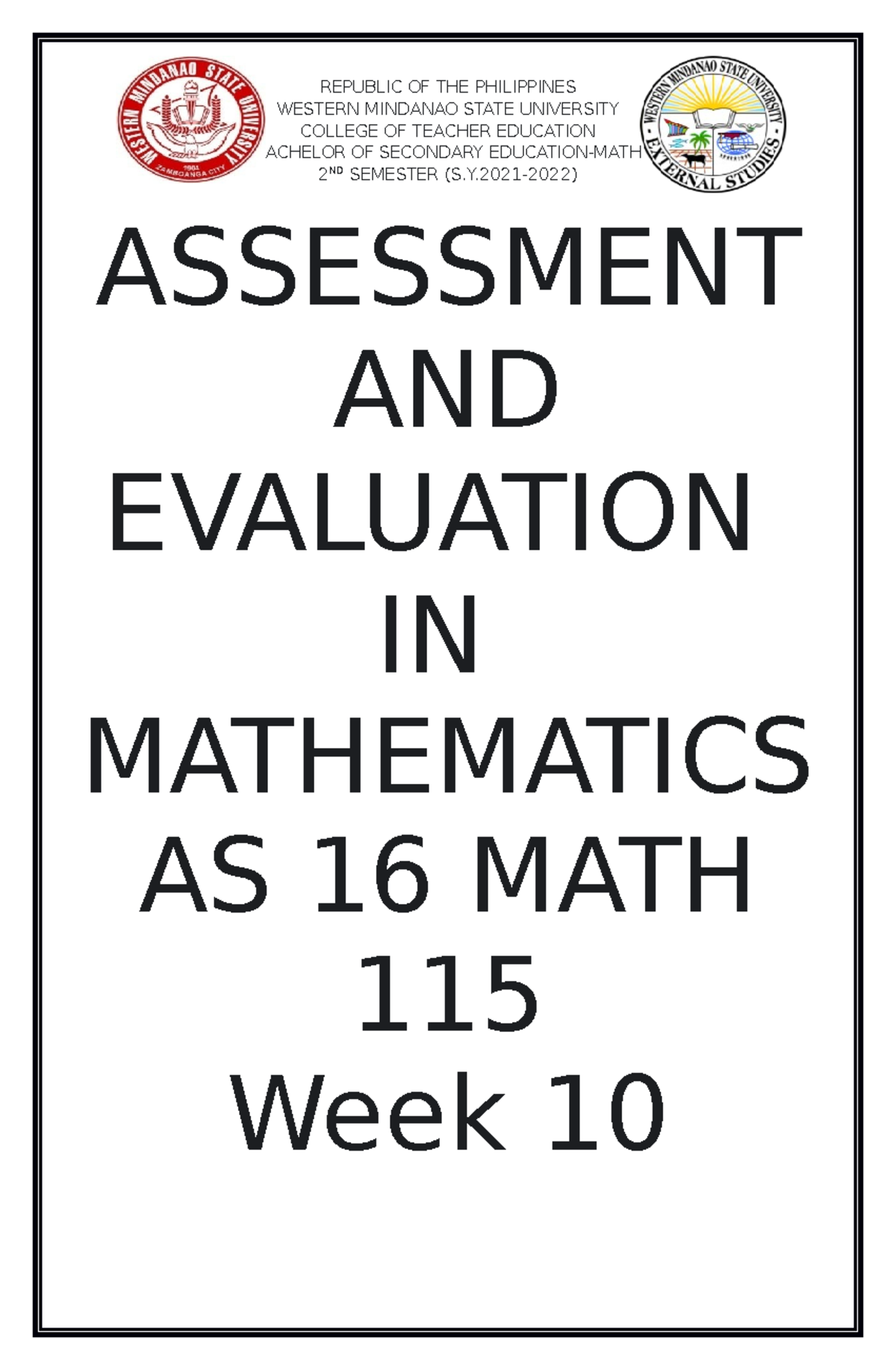 AS 16 MATH 115: Authentic Assessment & GRASPS Framework Techniques ...