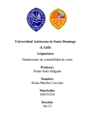 Contabilidad de Costos 1: Materiales Directos e Indirectos - Studocu