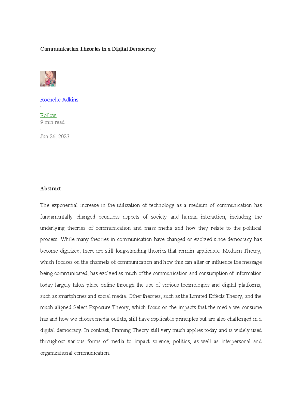 Communication Theories in Digital Democracy: Analyzing Impact and ...