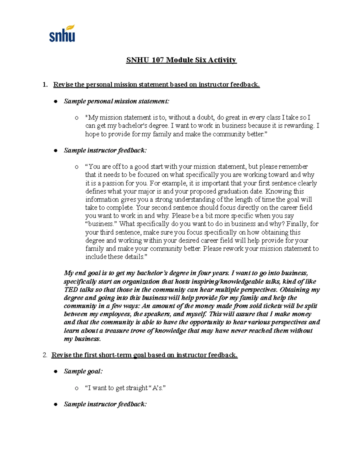 SNHU 107 Module Six Activity Template.docx - SNHU 107 Module Six ...
