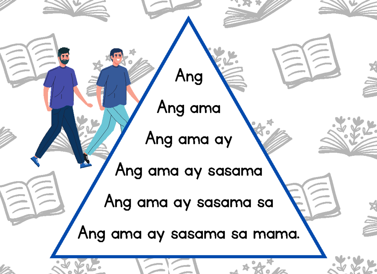 Blue Black White Filipino Pyramid Sentence Reading Fluency Poster - Studocu