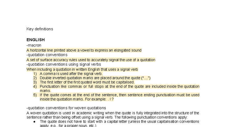 Key Definitions for English A Exam Preparation - Studocu