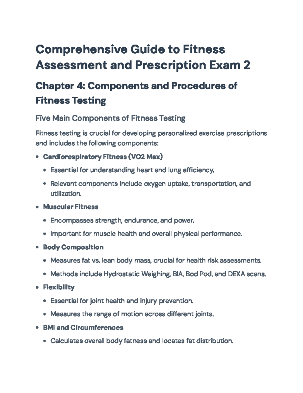 Fitness Assessment & Exercise Prescription Guide (EXM2) - Studocu