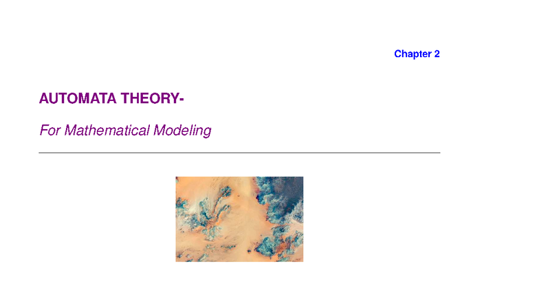 Chapter 2: Automata Theory Overview for Mathematical Modeling 114 - Studocu