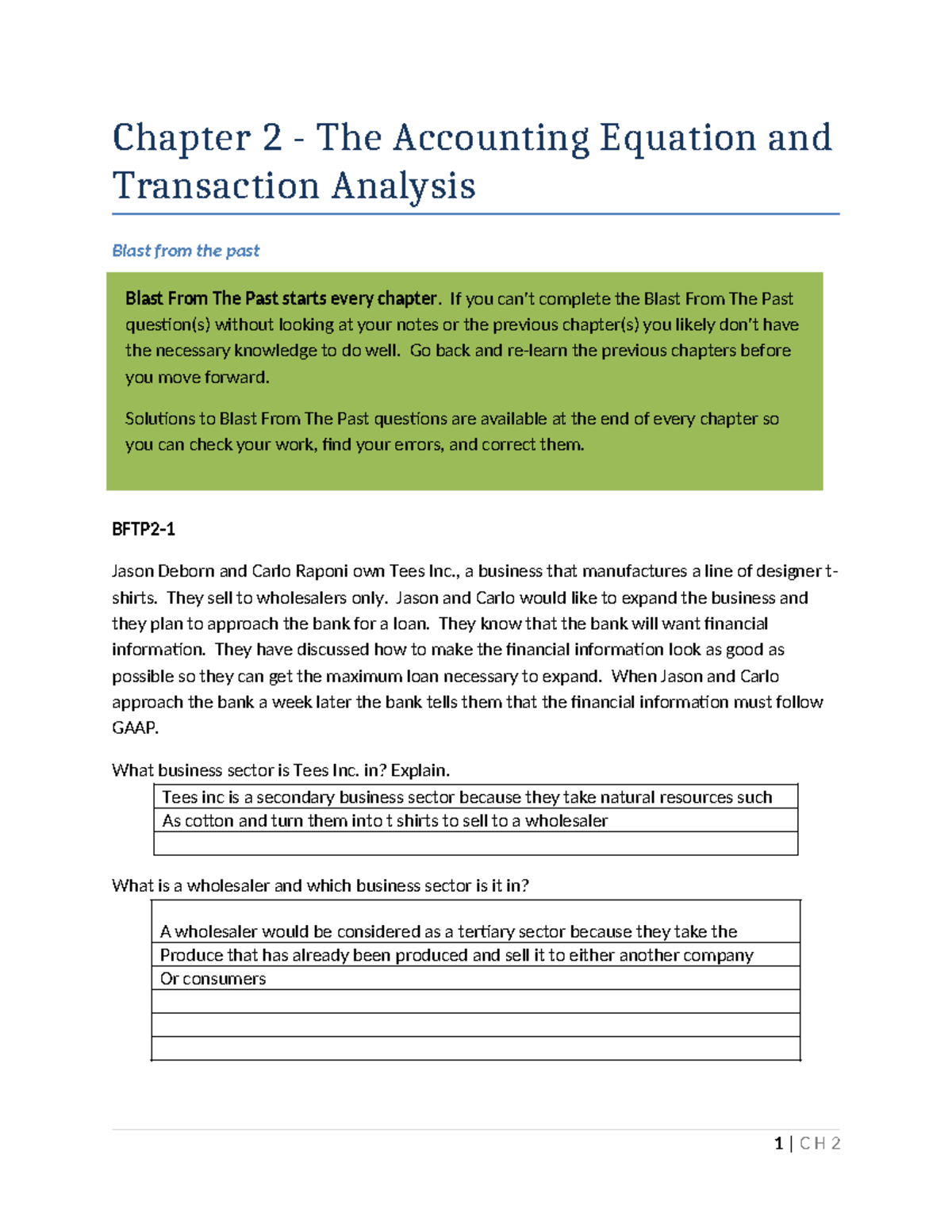 Chapter 2 - The Accounting Equation & Transaction Analysis (ACCT 101 ...