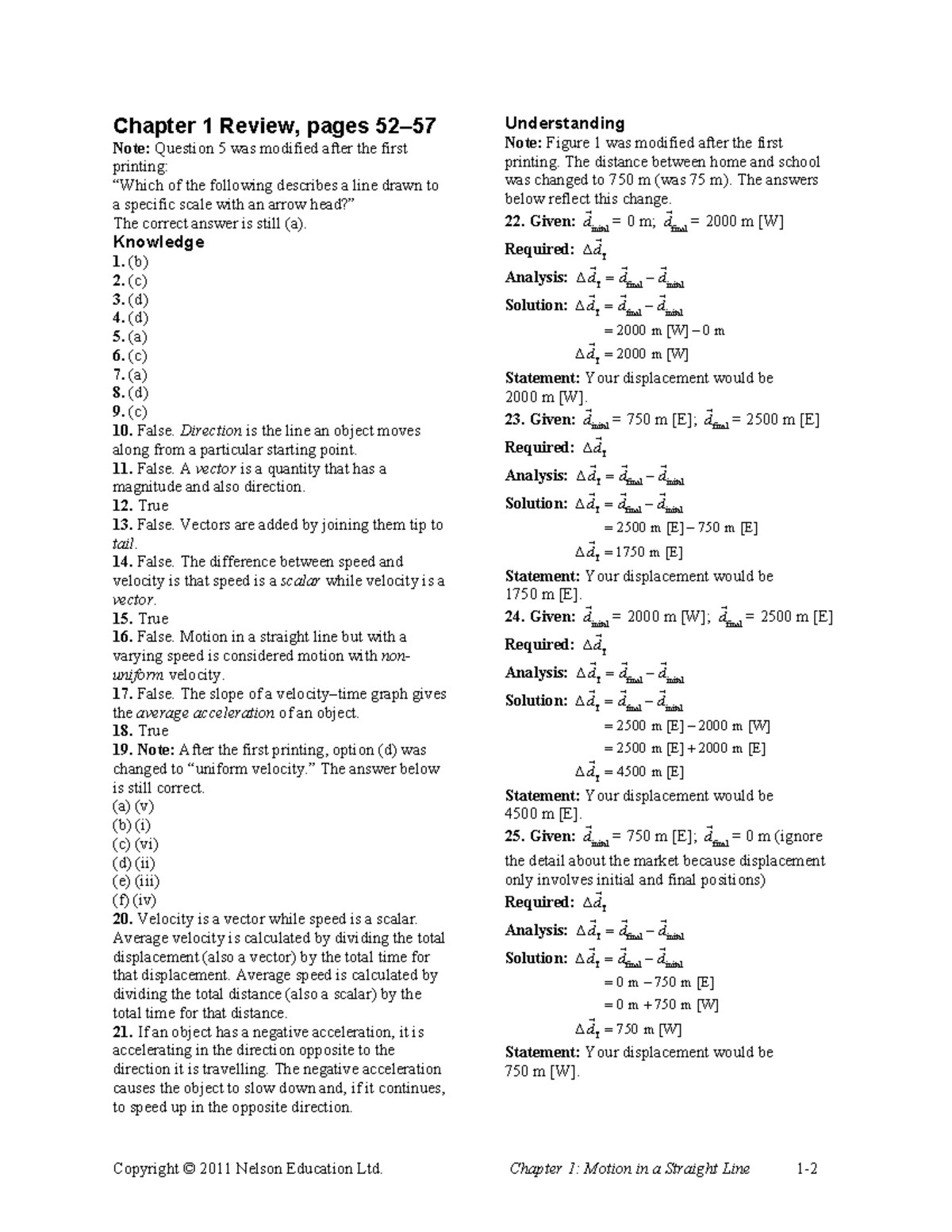 Nelson Physics 11 - Chapter 1 Review Solutions (Modified) - 2022s1 ...