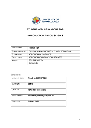 Intro to Soil Science Notes - 1 INTRODUCTION TO SOIL SCIENCE 1A Module ...