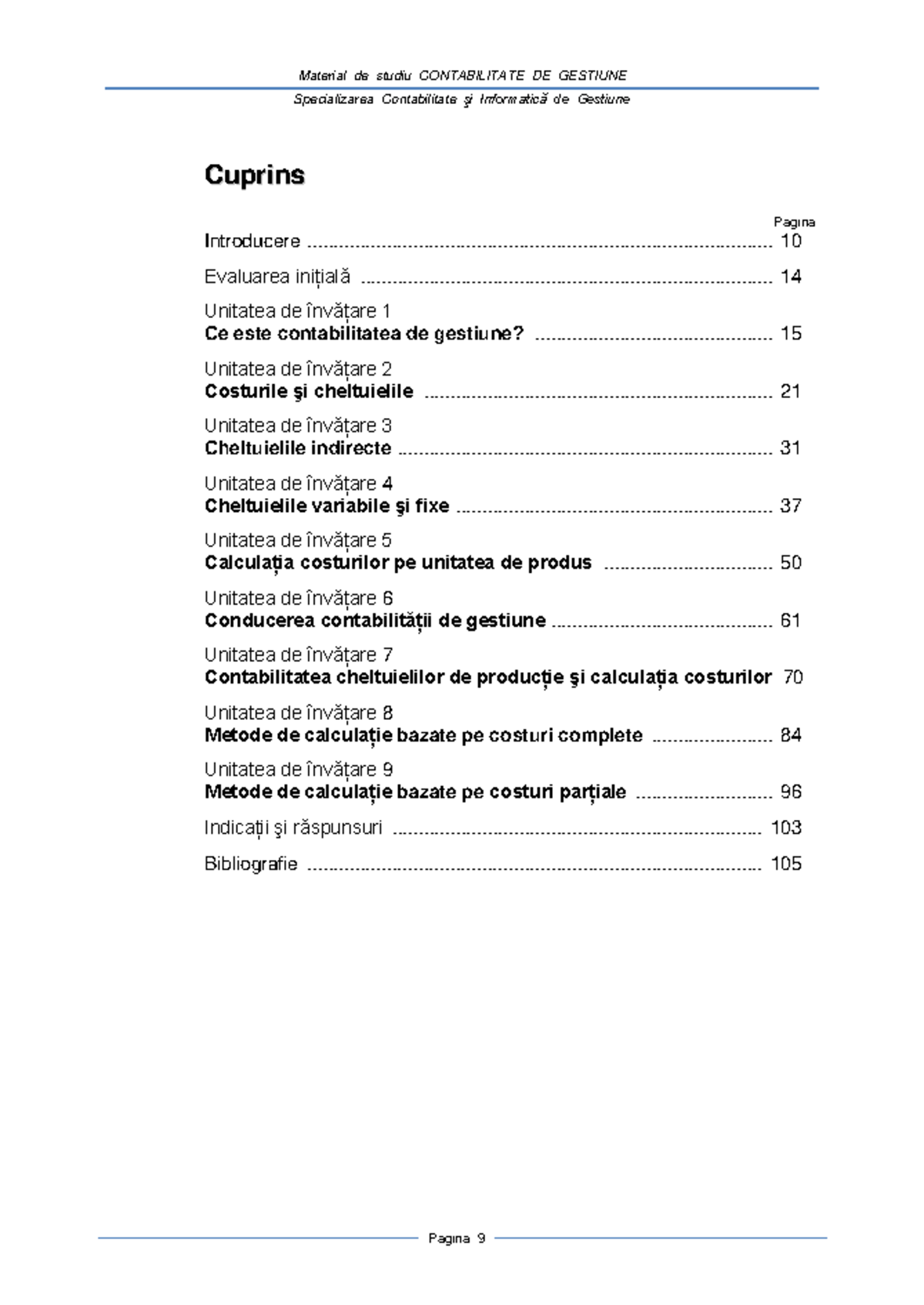 Material de studiu CIG - Contabilitate de Gestiune: Curs și Unitați de ...
