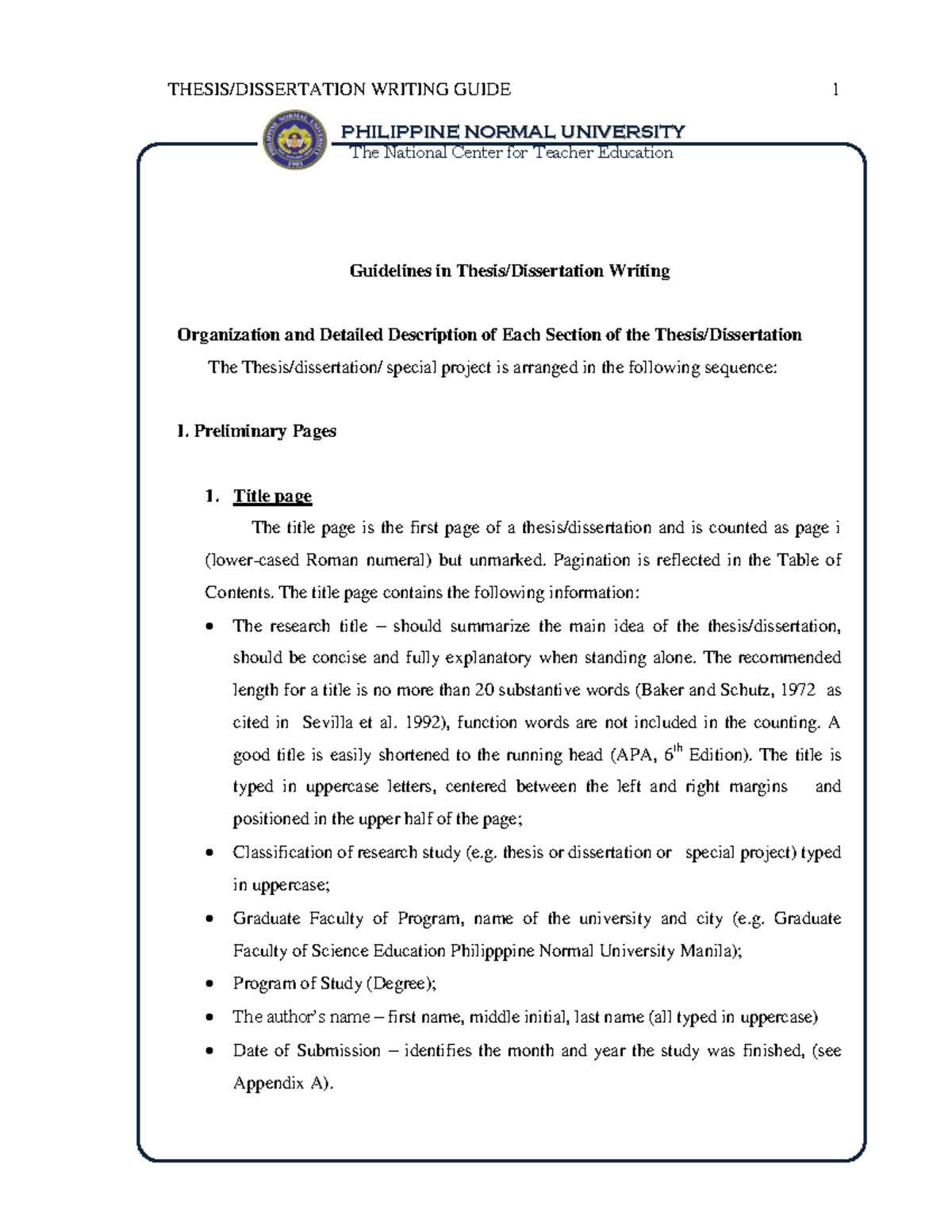 Chapter 1: Background of the Study (Guidelines in Thesis Writing) - Studocu