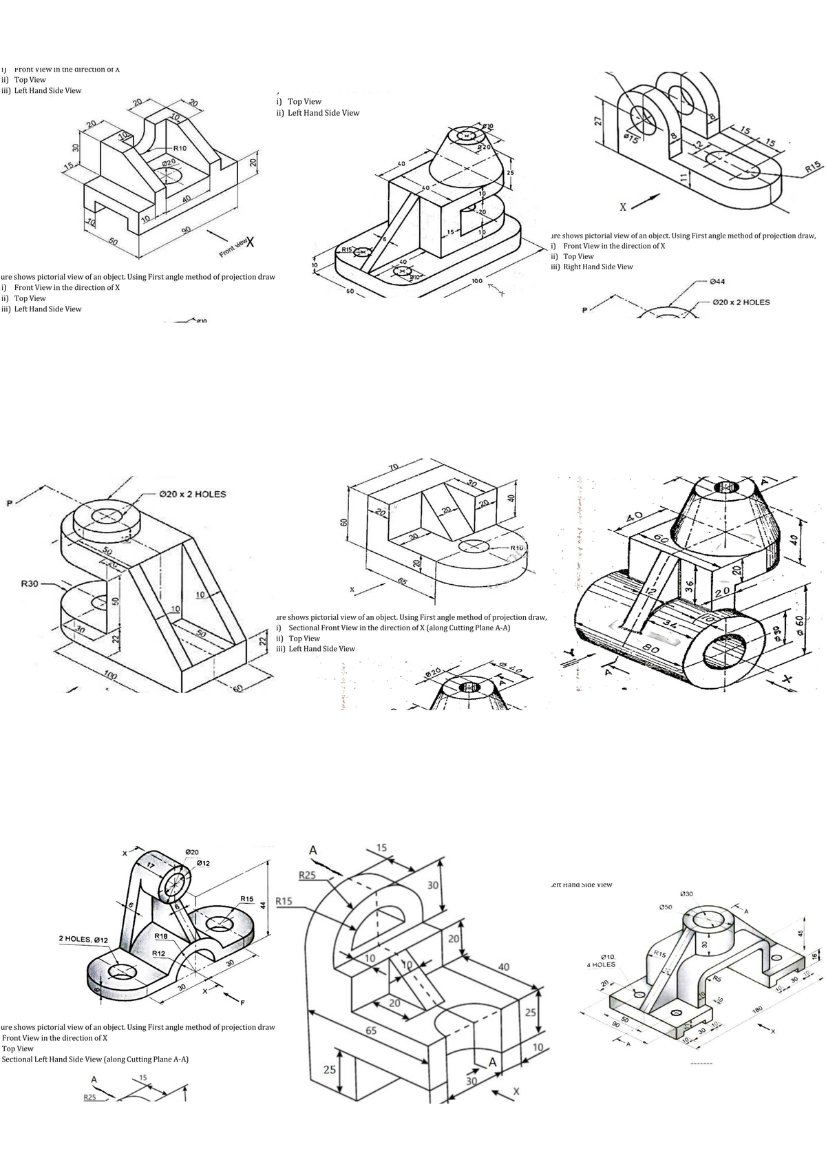 Engineering Drawing: First Angle Projection Diagrams (ENG 101) - Studocu