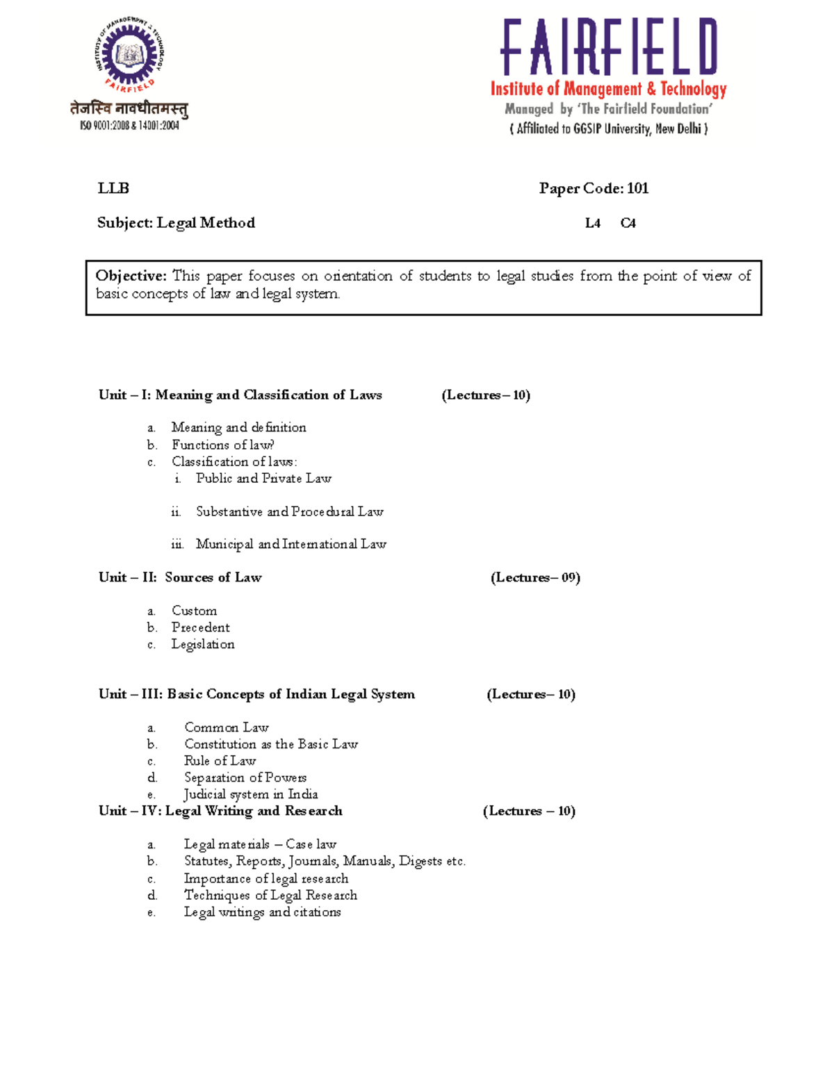 Legal Method LLB 101 - Comprehensive Lecture Notes (1-40) - Studocu