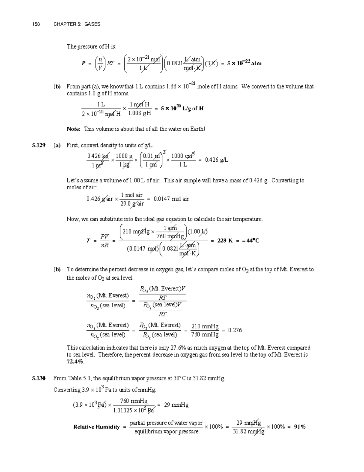 CHEM 150: Chapter 5 - Gases and Ideal Gas Law Calculations - Studocu