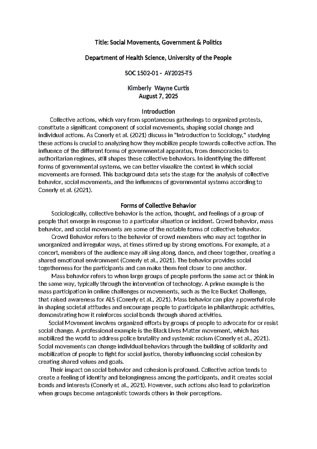 SOC Unit 8: Social Movements and Governmental Influence Analysis - Studocu