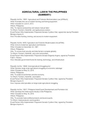 Agricultural Laws in the Philippines - AGRICULTURAL LAWS IN THE ...