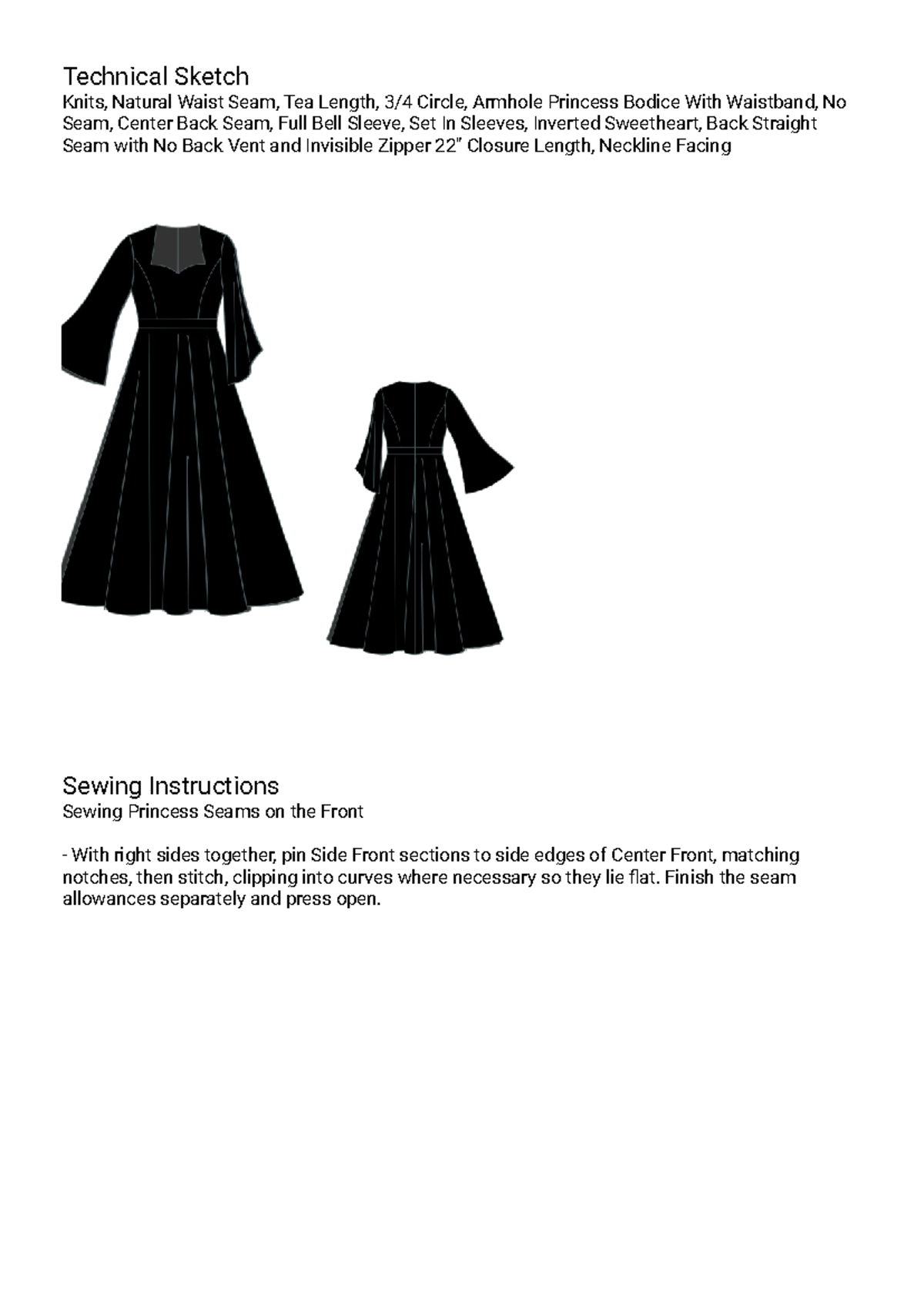 Sewing Instructions for Technical Sketch Knits (TEXT 101) - Studocu