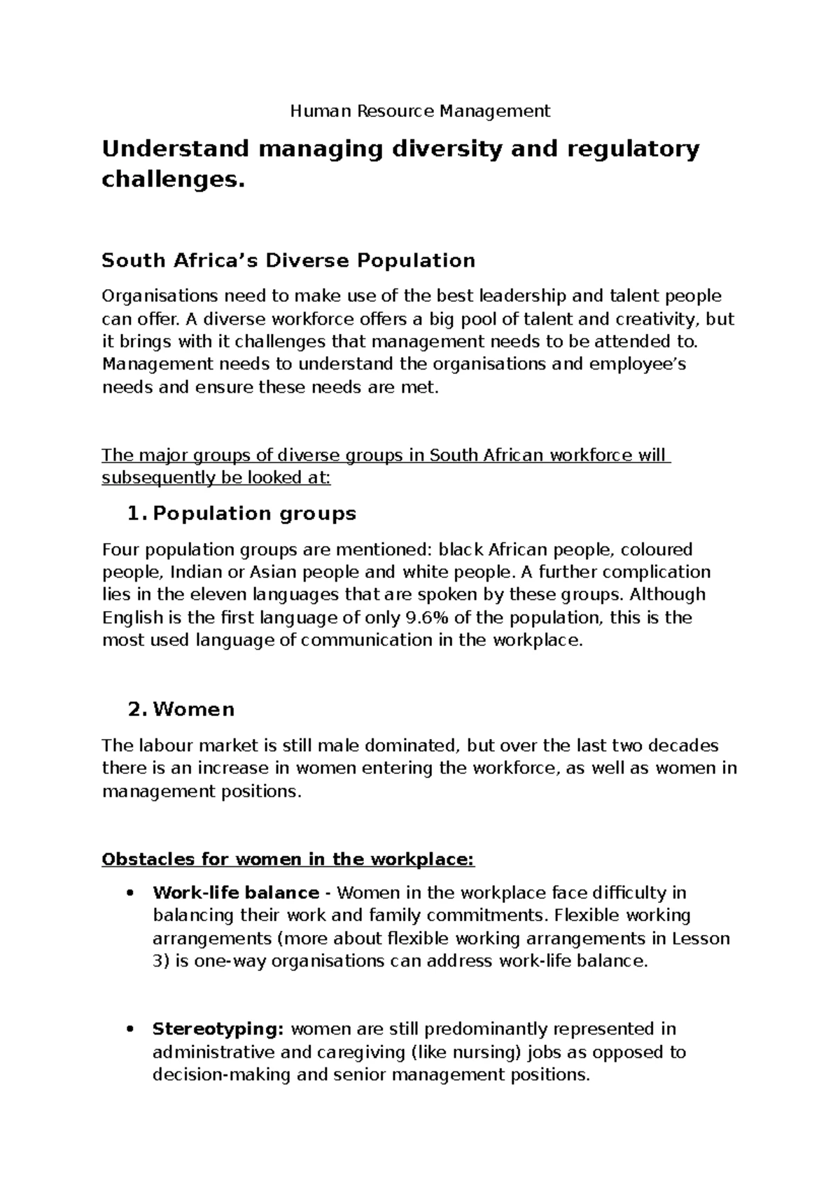 Human Resource Management 2B - • It is the study of what people do in an organisation and how ...