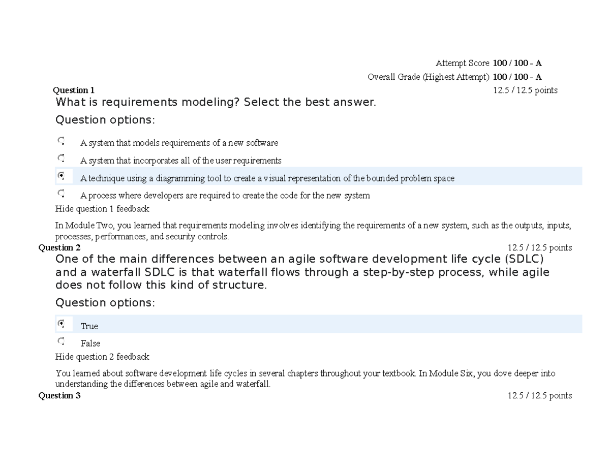 IT-304 8-4 Optional Quiz Review and Key Insights - Studocu