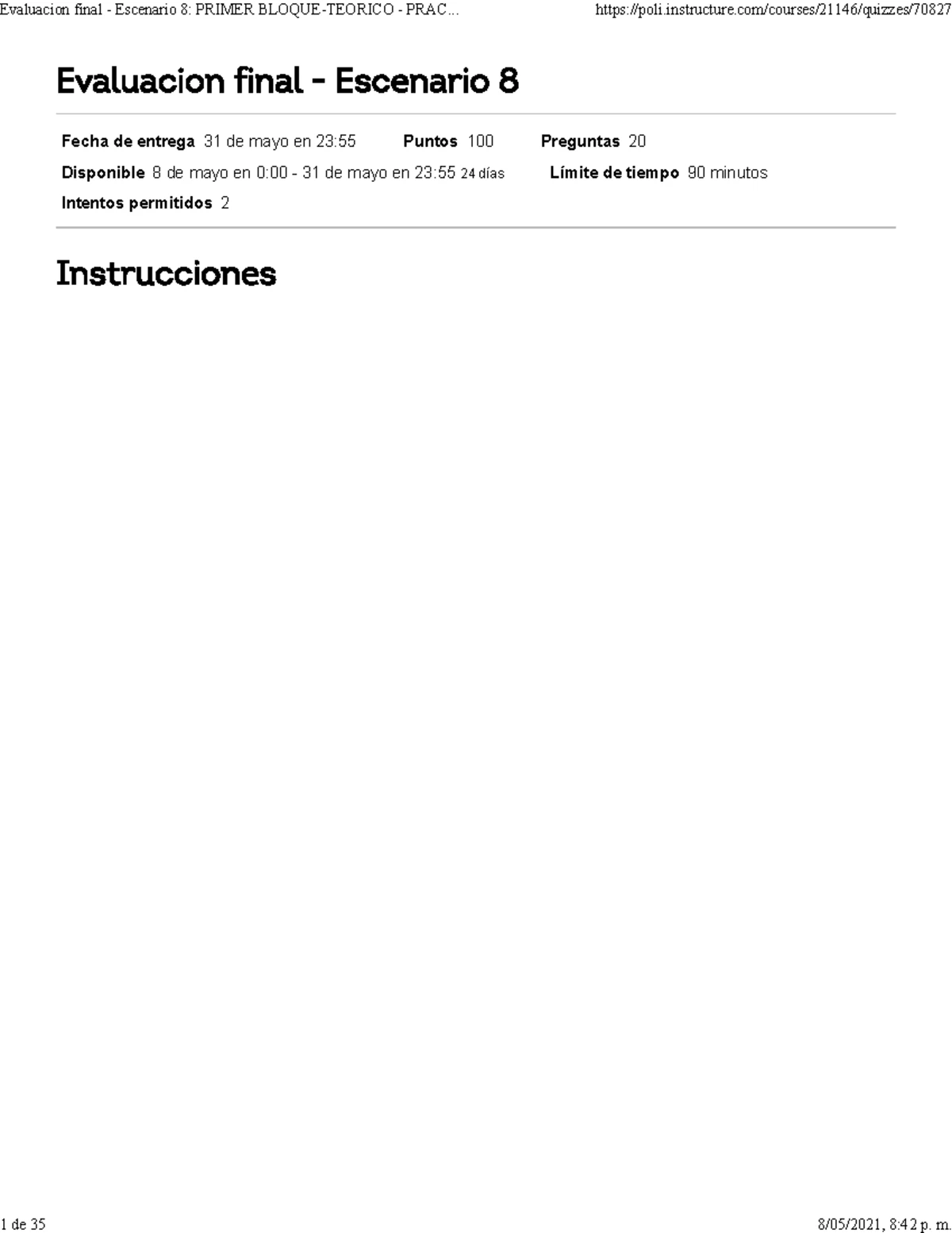 Evaluacion final - Escenario 8 Primer Bloque- Teorico - Practico - Virtual Programación DE - Studocu