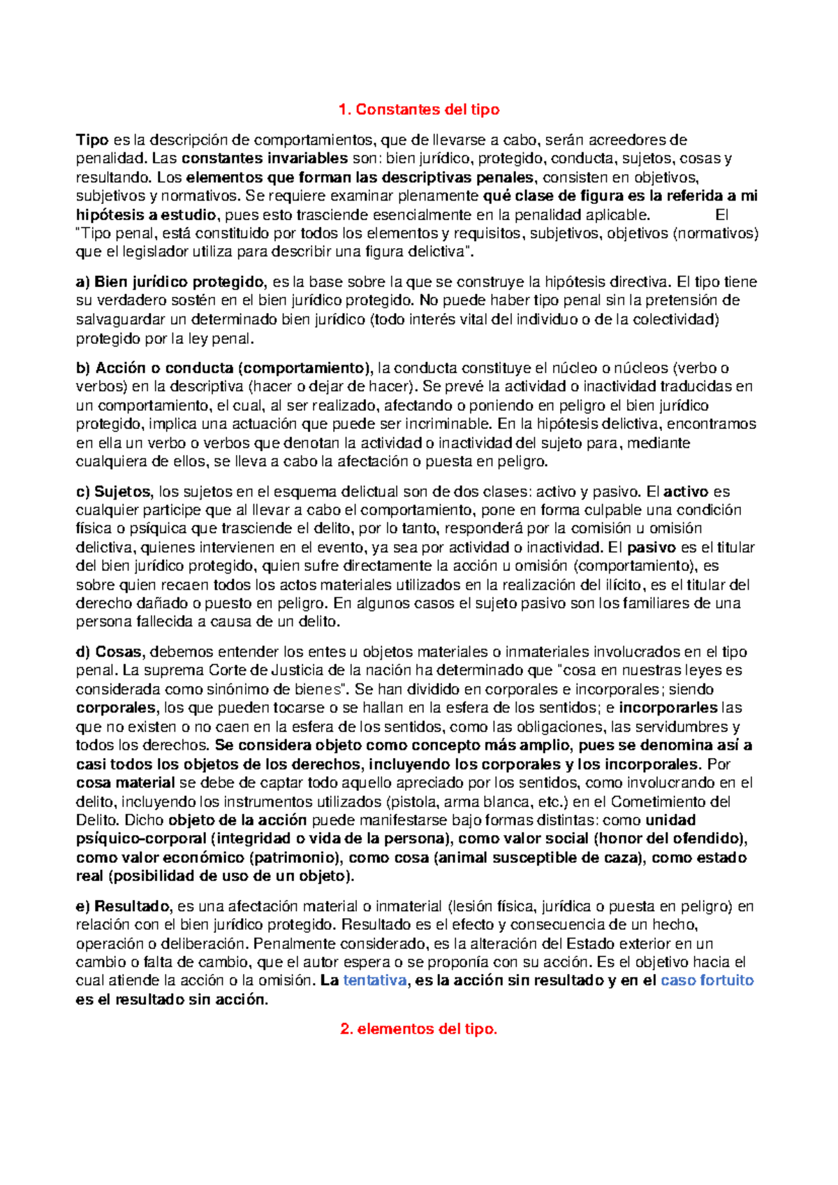 Estructura y Elementos del Tipo Penal: Análisis y Reflexiones - Studocu