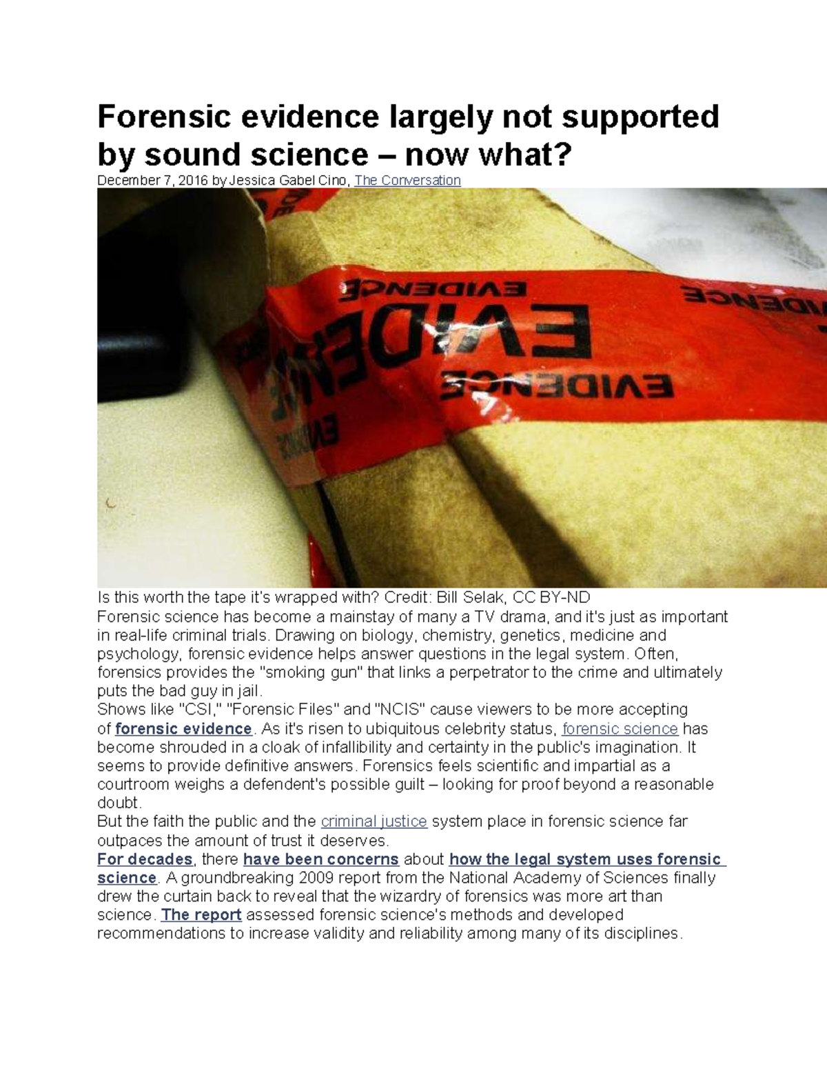 Forensic Science Validity Issues: Insights from PCAST Report (FS 101) - Studocu