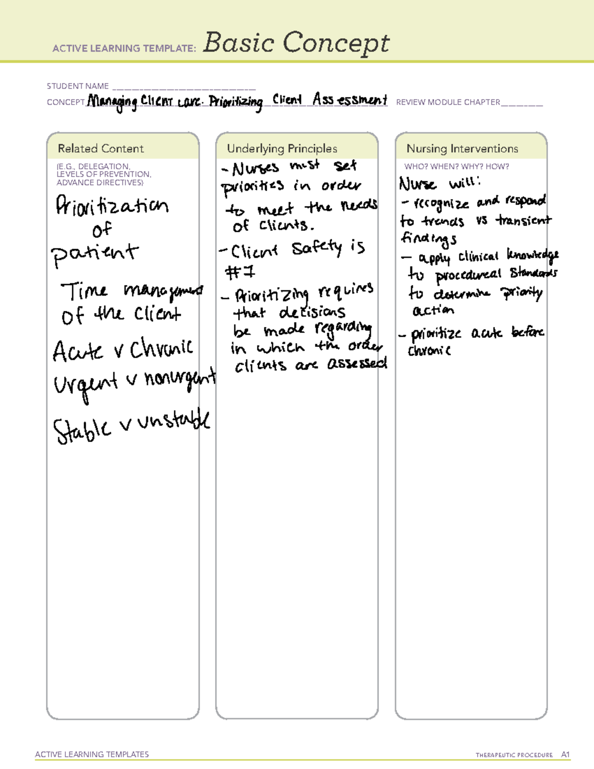 ATI Managing Client Care: Prioritizing Client Assessment Guide - Studocu
