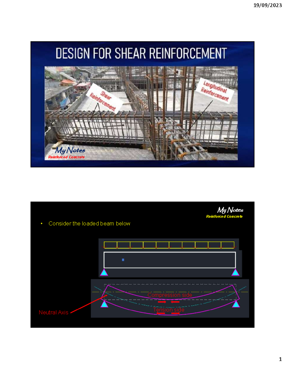 Shear Reinforcement - Lecture notes - My Notes Reinforced Concrete My ...