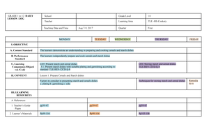 Health MELC WITH CODE - Grade Level: Grade 1 Subject: Health Quarter ...