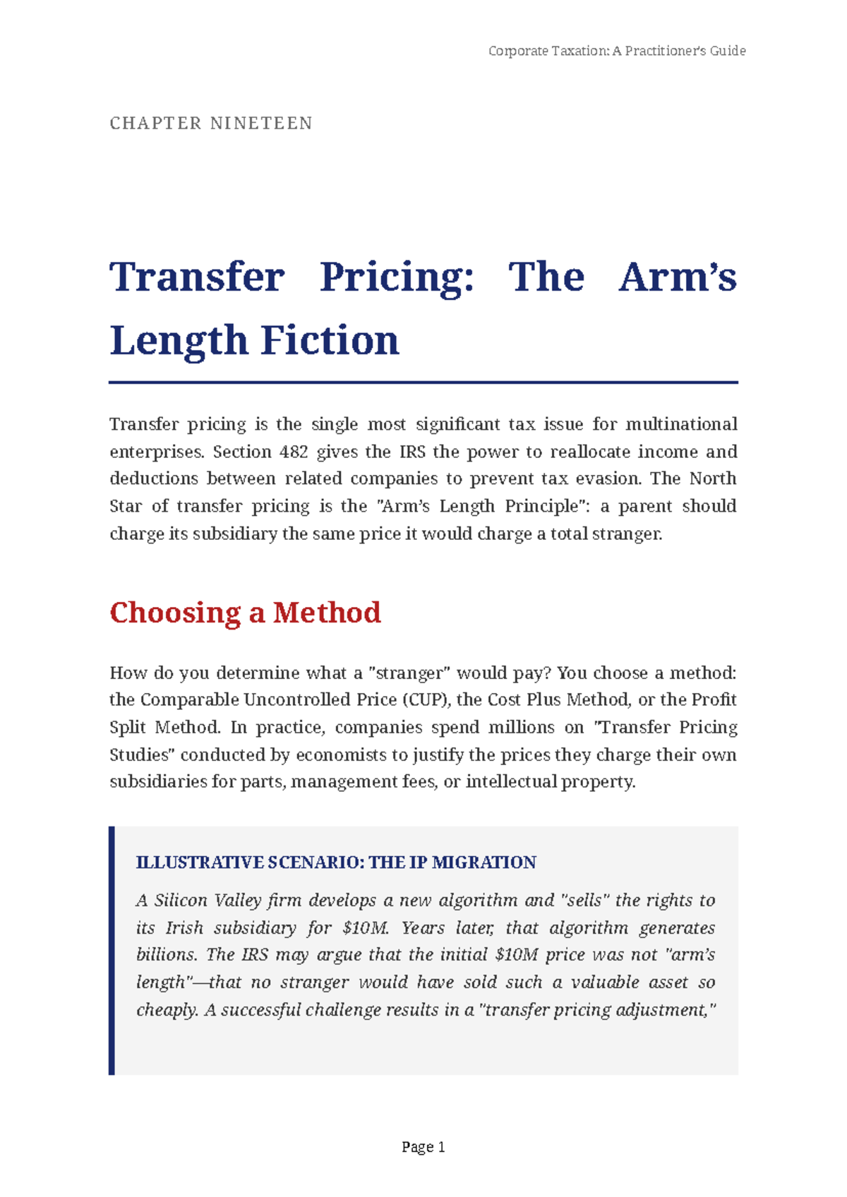 Corporate Taxation CH19: Transfer Pricing Explained - Studocu