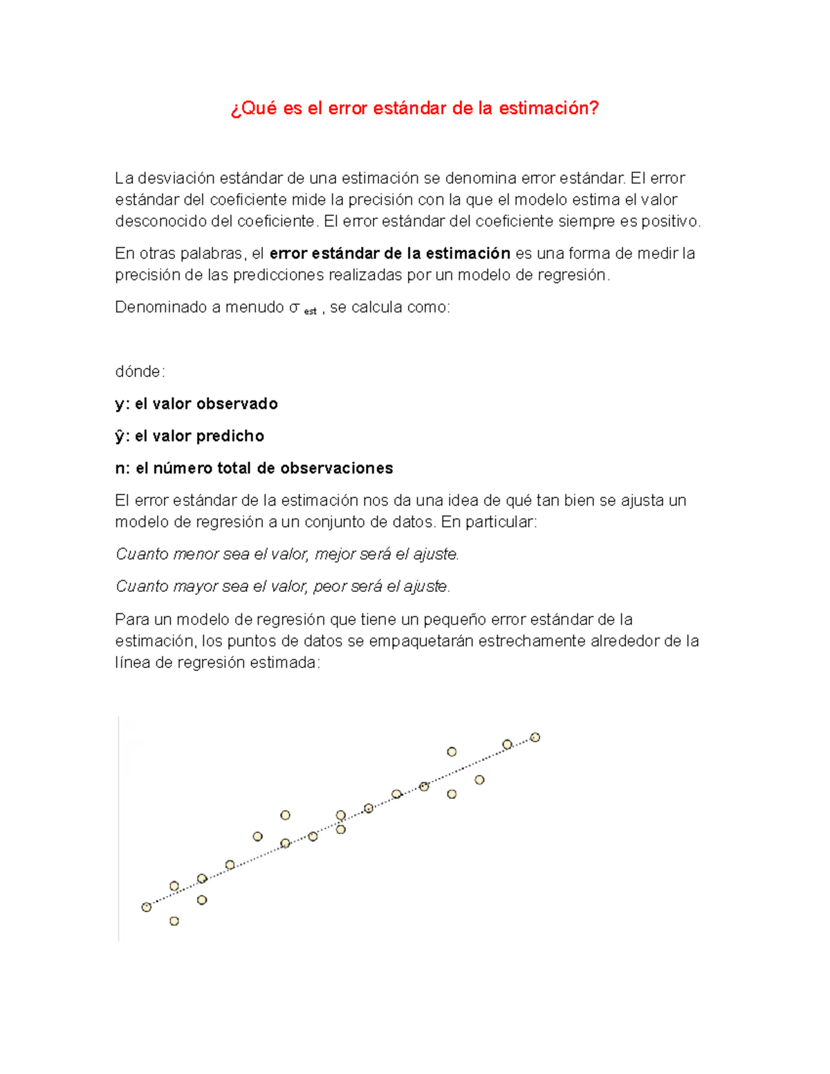 Entendiendo el Error Estándar de la Estimación en Regresión - Studocu