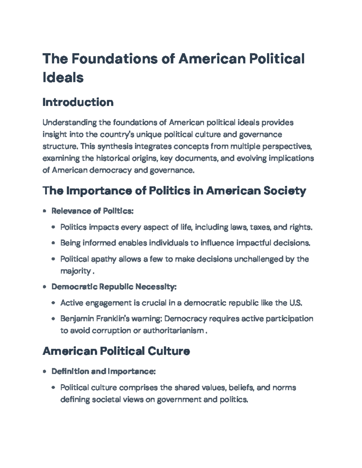 Foundations of American Political Ideals: A Comprehensive Overview ...
