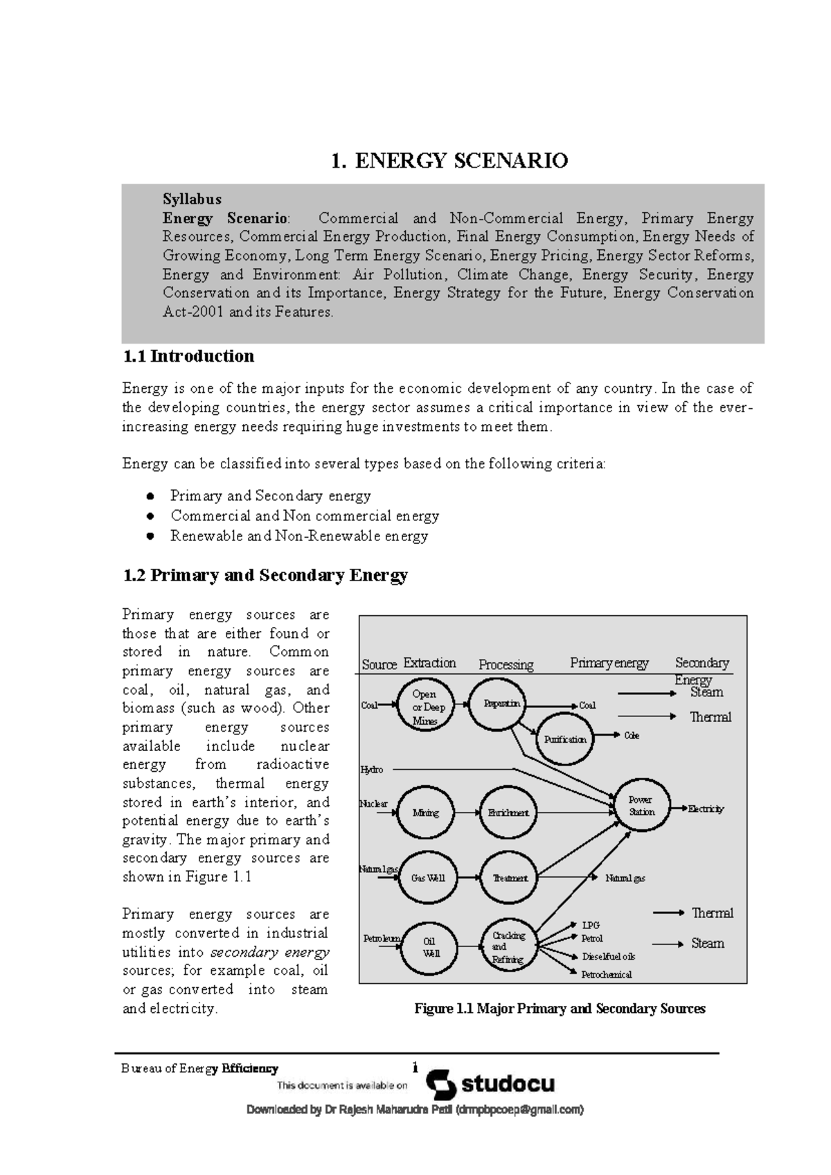 EEE M1 - Energy Scenario: Overview of Energy Resources and Policies ...