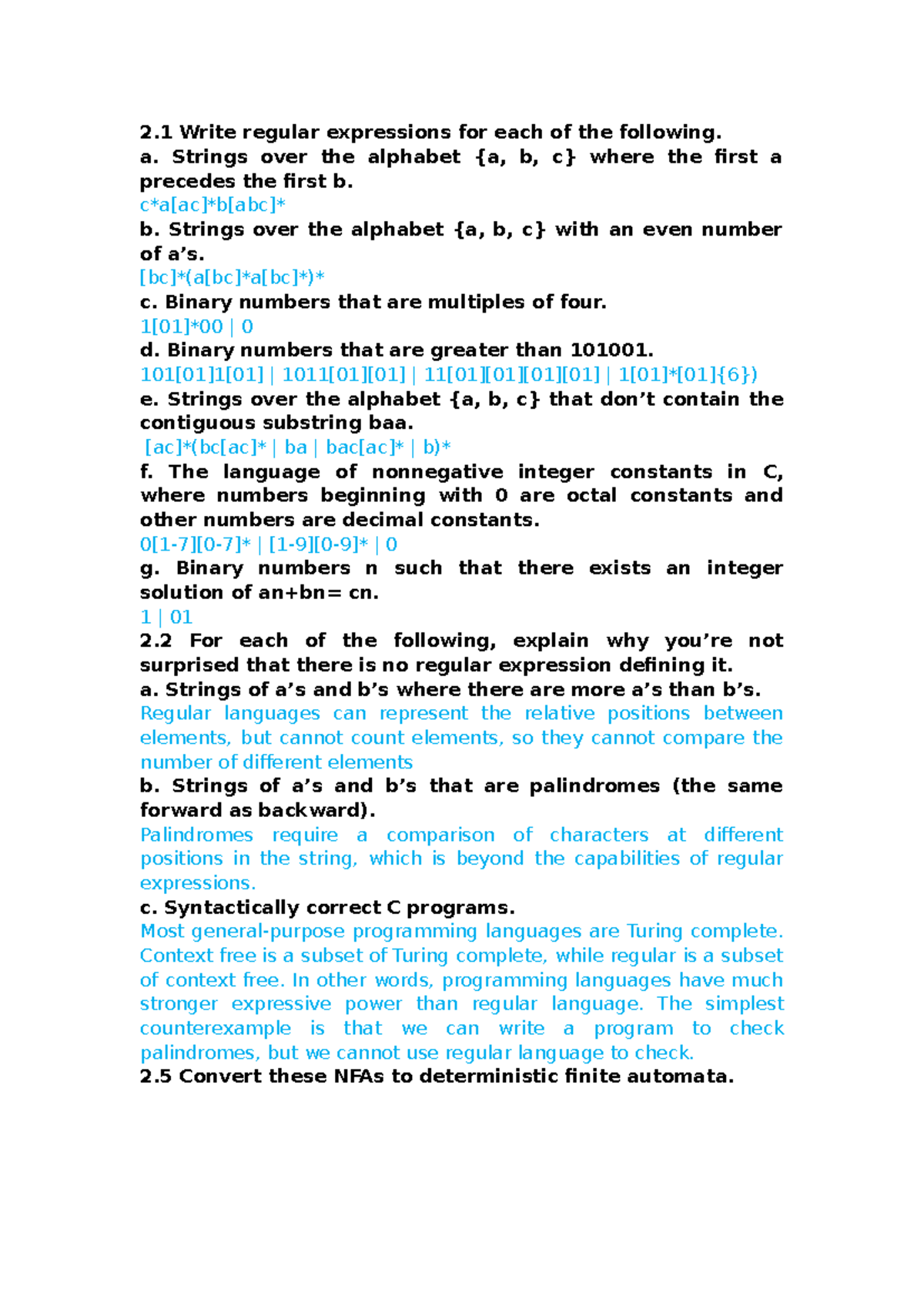 CS101 Chapter 2 Homework: Regular Expressions and Automata - Studocu