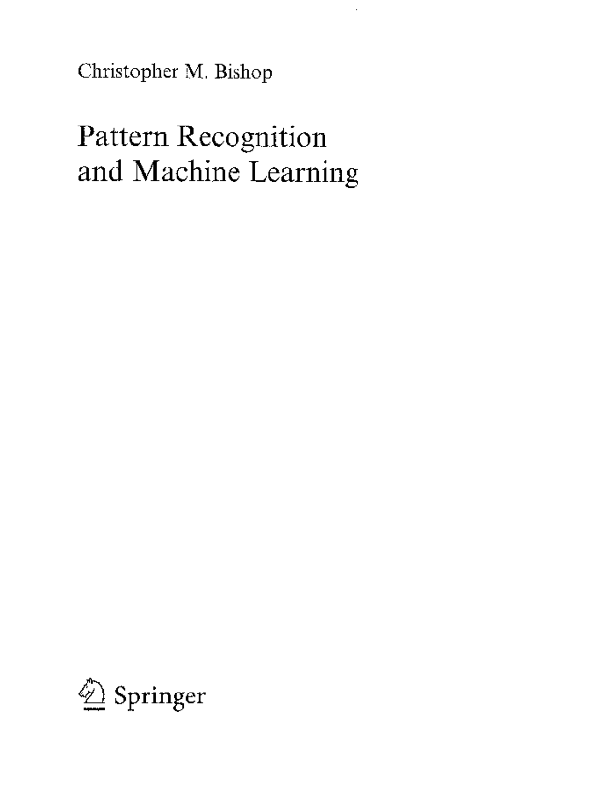 E01: Pattern Recognition and Machine Learning - Overview and Contents - Studocu