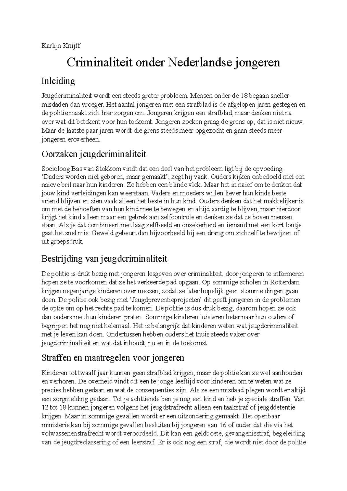 Jeugdcriminaliteit bij Jongeren: Oorzaken, Bestrijding en Maatregelen ...